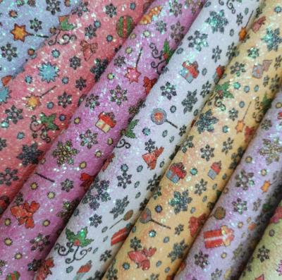 China Specially New Design Colorful Cloud Vinyl Metallic Glitter Powder Leather Fabric Decoration for Shoe Bags Phones Covers for sale