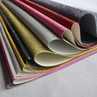 China Color Intrigue Lady Shoes Bags Wallet Hair Clip Decoration Glitter Pu Leather Fabric for sale