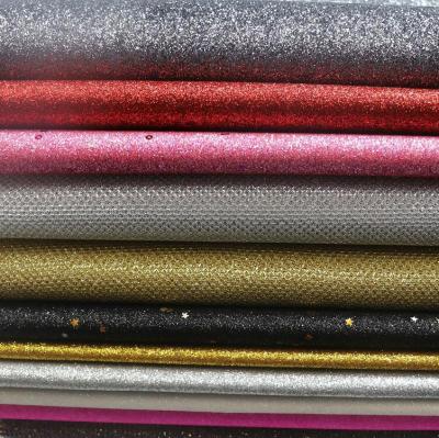 China Wholesale Excellent Cost Effective Exquisite Iridescent Glitter PU Leather Crepe Fabric for Bags Garments Stretch Home Textiles for sale