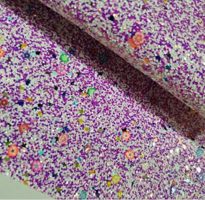 China High Quality Custom Cheap Chunky PU Wallpaper Glitter Leather Wholesale Sofa Bag Garment Outdoor Home Textile Stretch Blackout for sale