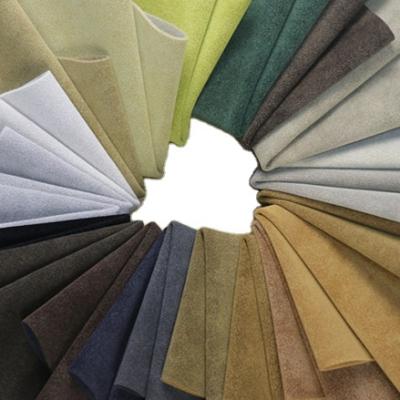 China High Quality Colorful Softness PU Flocking Leather Chamois Faux Artificial Synthetic Leather Fabric for Men Shoes for sale