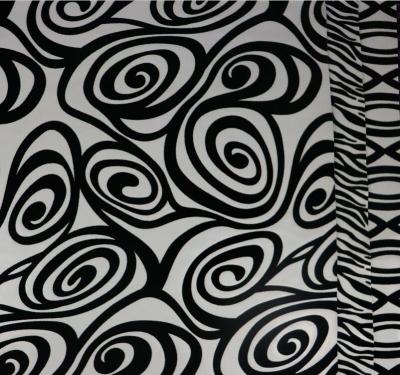 China Faux PU  Bonded zebra Flocking Furniture Leather Materials Fabric for sale