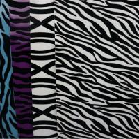 China Faux PU  Bonded zebra Flocking Furniture Leather Materials Fabric for sale