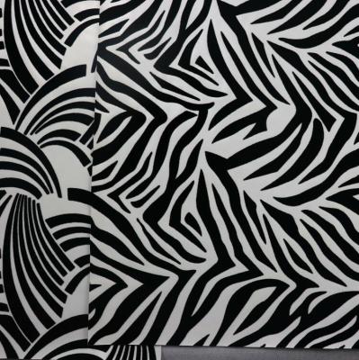 China PU Bonded Zebra Flock Car Sofa Furniture Flocking Leather for sale