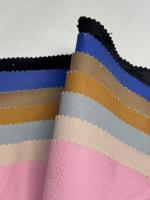 China New Design Embossed PU Synthetic Waterproof Leather Fabric with Elastic for Garment Jacket Upholstery for sale