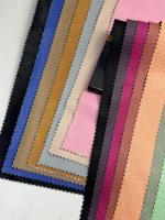 China New Design Embossed PU Synthetic Waterproof Leather Fabric with Elastic for Garment Jacket Upholstery for sale
