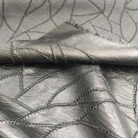 China Embroidered 3D PU Synthetic Metal Wire Leather for Garment in Korean Market for sale