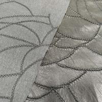 China Embroidered 3D PU Synthetic Metal Wire Leather for Garment in Korean Market for sale