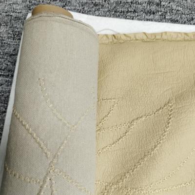 China Wholesale Customized Embroidered 3D Fashion PU Synthetic Metal Wire Leather for Garment in Korean Market for sale