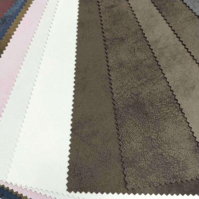 China Premium Embossed PU Suede Vegan Stretch Leather by the Meter for Fashion Garments Decorative Bags and Sofas Deadstock Sale for sale
