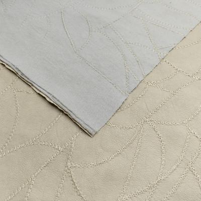 China Hot Sale Korean Market  3D Embroider Metal PU Synthetic Leather Garment Fabric for Clothing Box Case Handbag for sale