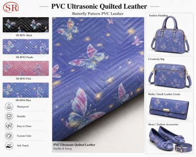 China Needleless Quilting Ultrasonic Embossed PVC Fabric 3D Pattern for Bags Furniture for sale