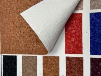 China Manufacturer Eco-Friendly Embossed Woven Design PVC Synthetic Leather Faux Leather for Lady's Bags Upholstery Chair Decor for sale