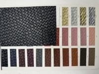 China Manufacturer Eco-Friendly Embossed Woven Design PVC Synthetic Leather Faux Leather for Lady's Bags Upholstery Chair Decor for sale
