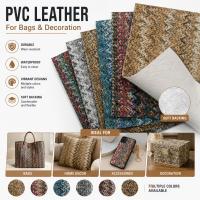 China 2026 Modern Fashion Straw Mat Design PVC Synthetic Leather Products for Bag Woven Design for Women's Bag Decoration Low MOQ for sale