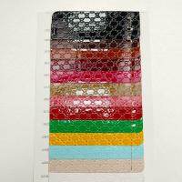 China Factory Stock Crocodile Pattern PU PVC Faux Artificial Synthetic Leather Fabric with Polyester Backing for Garments and Bag for sale