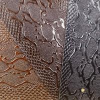 China Factory Direct Sale Waterproof  Glossy Embossed Crocodile Pattern PVC Artificial Synthetic Faux Leather Fabric for Bag Making for sale