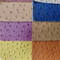 China Colorful Ostrich Grain Waterproof Artificial PU PVC Synthetic Leather Bag Handbag Tote Bag Wallet for Women for sale