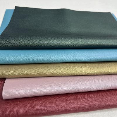 China Eco-friendly Embossed Waterproof  Artificial Faux Leather Fabric PVC Synthetic Leather for Bags for sale