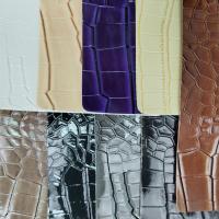 China Many Colors Snake Skin Sparkle Vinyl PVC Faux Leather Fabric Knitted Bag Box  Case Leather for sale