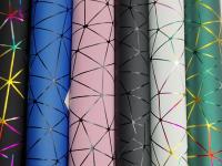 China PU Artificial Leather Embossed Stretch Pattern for Shoes Bags Sofas Garments Home Textiles Outdoor Use Blackout Manufacturer for sale