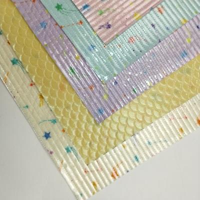 China Custom Printed Crisscross Designer Embossed Stretch Synthetic PVC Leather for Bags Sofa Football Decorative Crisscross Print for sale