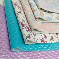 China Leather Craft Supplies Fabrication Services Printed Glossy Mirror Vinyl PVC PU Synthetic Handbag Purse Leather Fabric for sale