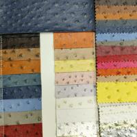 China Popular Design PVC Leather Ningbo Animal Grain Ostrich Design Synthetic Handbags Leather for sale