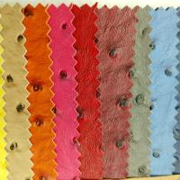 China Ostrich Design PVC Synthetic Leather Fabric Embossed Stretch Stocklot for Bags Handbags Sofas Garments Outdoor Decor Blackout for sale