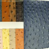China Ostrich Design PVC Synthetic Leather Fabric Embossed Stretch Stocklot for Bags Handbags Sofas Garments Outdoor Decor Blackout for sale