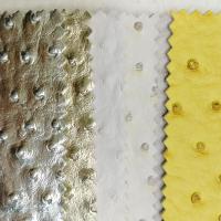 China Ostrich Design PVC Synthetic Leather Fabric Embossed Stretch Stocklot for Bags Handbags Sofas Garments Outdoor Decor Blackout for sale