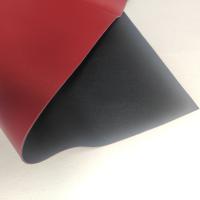 China Premium Red Black Spliced PU Leather Material Wear Resistant Waterproof Cloth Leather for  Handbag Production for sale