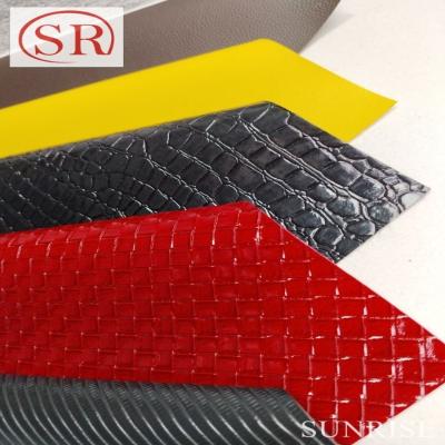 China High Quality Embossed Synthetic PVC Leather with Stretch for Furniture Car Seats Outdoor & Home Textile Use for sale