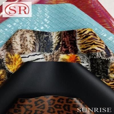 China Waterproof Fabric 3D Texture Printing Material PVC Leopard Print Leather Used for Shoe Bag for sale