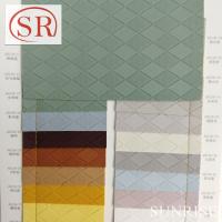 China PU Leather Solid Color Woven Pattern Embossed Design Artificial Leather Fabric for Bag Cloth for sale