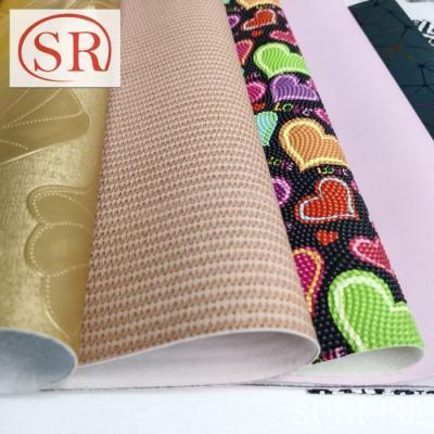 China PU Leather Embroidery Roll Waterproof Material Sofa Bag Garment Outdoor Home Textile Decoration Stretch Feature Embossed Pattern for sale
