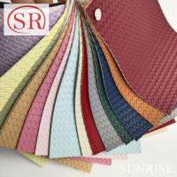 China Hot Selling Artificial Leather Woven Simulated Three-Dimensional Woven PVC Leather for Lady Bag for sale