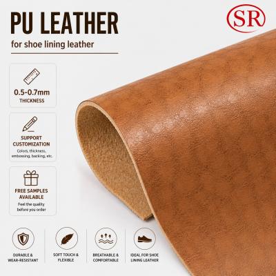 China PU Synthetic Leather Product for Shoe Faux Leather Fabric for Shoe Lining Shoe Sole for sale