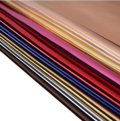 China Printed Silver Rainbow Coating Reflective PU Shoes Fabric Material Leather for Shoes Bags for sale