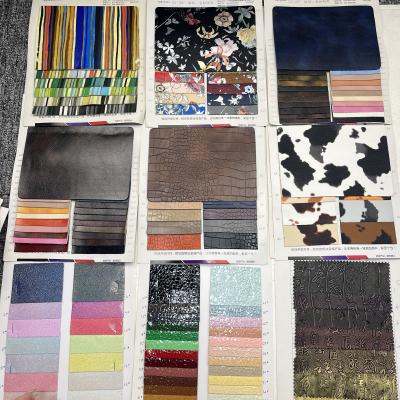 China Free Sample PU Faux Leather Fabric for Shoes, PU Rexine Leather Material Stock Sheets for Shoes Decoration for sale