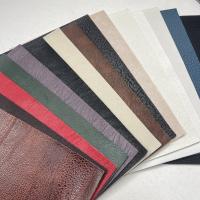 China Litchi Texture PU Fabric Leather  Faux Synthetic Leather Material for Upholstery Sofa for sale