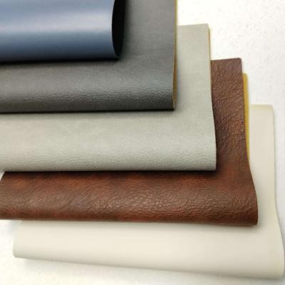 China Premium-Grade Ultra-Soft Semi-PU Flocked and Bonded Upholstery Leather Embossed Pattern Stretchable for Sofa Bag Furniture for sale