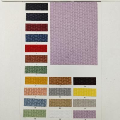 China Classic Basketweave Embossed PVC Decorative Leather 3D Woven Pattern Synthetic Leather for Furniture for sale