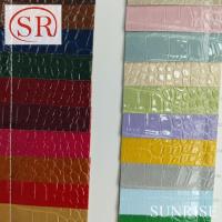 China 1.6mm crocodile PVC Faux Artificial Synthetic Leather Material for Handbags Sofa for sale