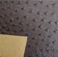 China Ostrich Leather Materials PVC Faux Artificial Synthetic Leather Roll Fabric for Bag Sofa for sale