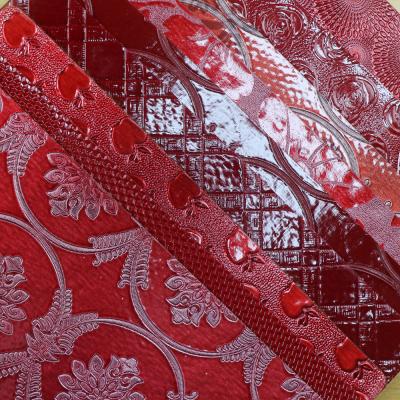 China Quilted Leather Fabric Hot Sales Embroidered Leather Car Seat Embroidery Embroidered Stitching PVC Sponge Leather with Foam for sale