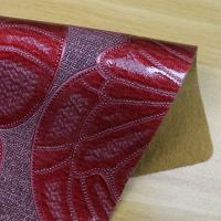 China Hot Sale High Quality Knitted Backing Embossed PVC Original Fauxr Leather Stock for Furniture Upholstery Bag for sale