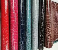 China Sparkly Shiny Synthetic Vinyl PU EMBOSSED CROCODILE Crafts Belt Decorative Pattern SKU Skin PVC Artificial Leather Fabric for sale