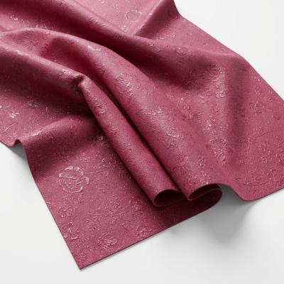 China Newest Plum Flower Grain Embossed PVC Synthetic Leather, Stretch Soft PVC Fabric for Sofa Furniture Bags Garment Lining for sale