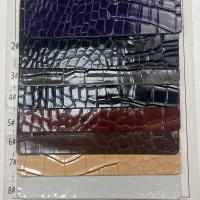 China Multicolored Snake - Patterned Synthetic Leather Samples, Compliant with REACH & RoHS Regulations for sale
